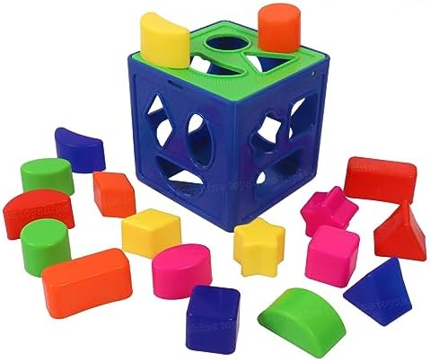Buy Toyshine Blocks Shape Sorter Cube Building Blocks 18 Holes Matching ...