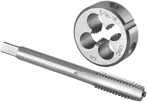 uxcell 2pcs Tap and Die Set, 5/8-11 UNC Left Hand Thread Tap & Round ...