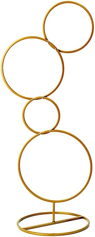 Amazon.com: 3 ft Gold 4 Tier Round Metal Hoop Stand Pillar Frame ...