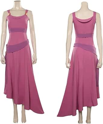 Amazon.com: Yolata Hercules Megara Costume Women Pink Dress Sleeveless ...