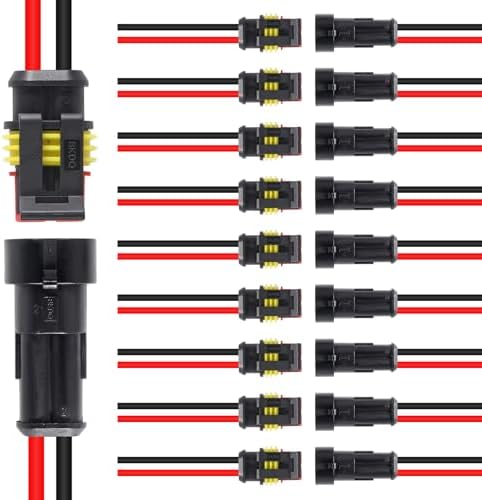 Amazon.com: YETOR 2Pin Connector,Injection Molded16 AWG Male and Female ...