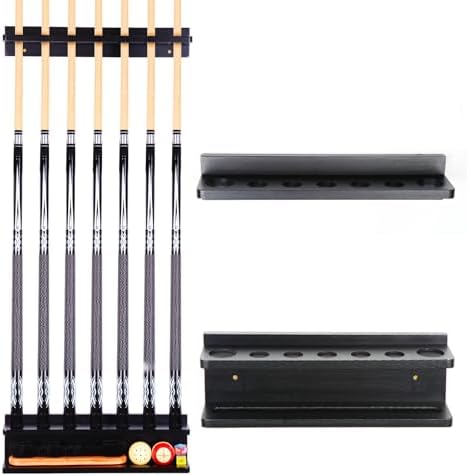 Amazon.com: Xnwouco Pool Stick Holder Wall Mount for 7 Cues, Pool Cue ...