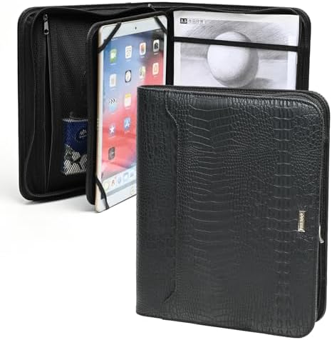 PHARRI Portfolio Organizer, Zippered Binder Padfolio Organizer ...