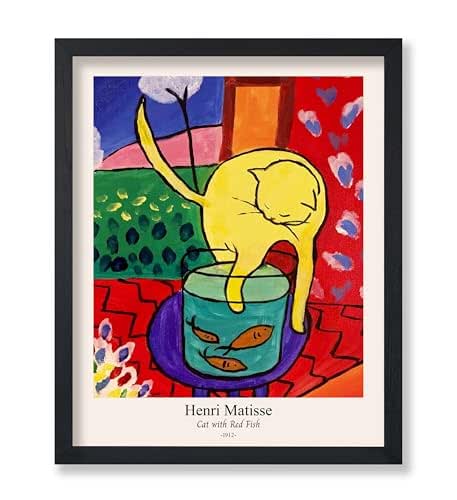 Amazon.com: Monem Art Vintage Henri Matisse Poster - Retro Cat With Red ...