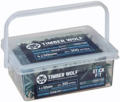 TIMBER WOLF Wolf Exterior Woodscrews - 5.0 x 100mm - Tub of 300, Green ...