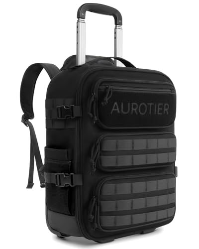 Rolling Tactical Laptop Backpack, Underseat Travel Backpack with Wheels ...