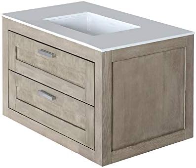 Wall-mount under-counter vanity with two drawers (knobs included ...