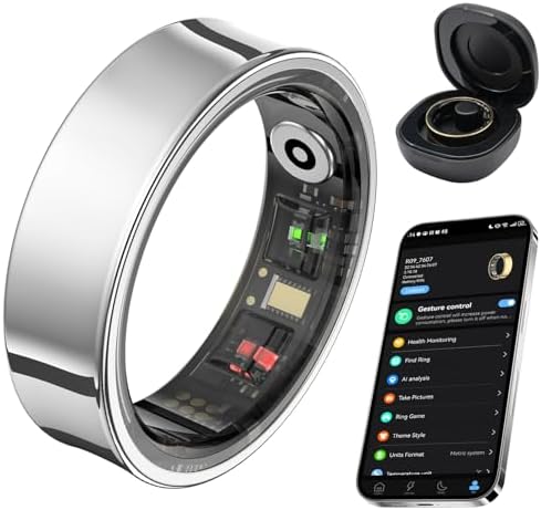 Amazon.com: AMOVAN Smart Ring for Women Men, Fitness Tracker Ring with ...