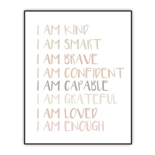 Amazon.com: I am Kind I am Smart - Affirmations Art Print for Kids ...
