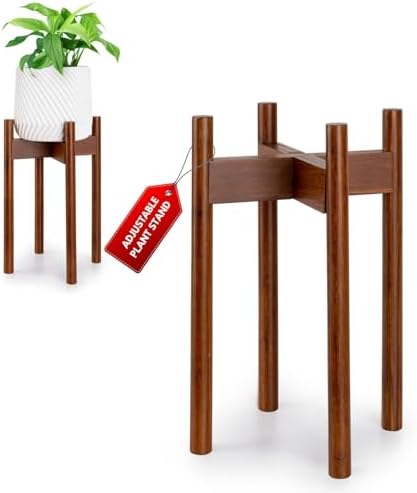 Amazon.com : Fox & Fern Adjustable Plant Stand for Indoor Plants - Tall ...