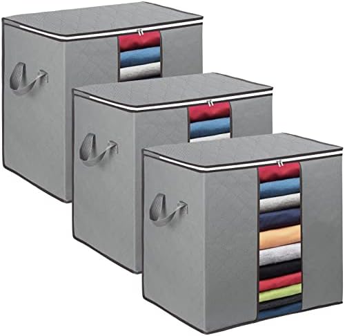 Clothing Storage - Clothing Storage Bags, 3 Pack Large Capacity 90L ...