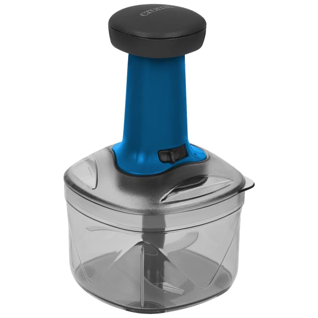 Buy Croma Manual Push Chopper 600 ml (Blue and Black) Online at Low ...