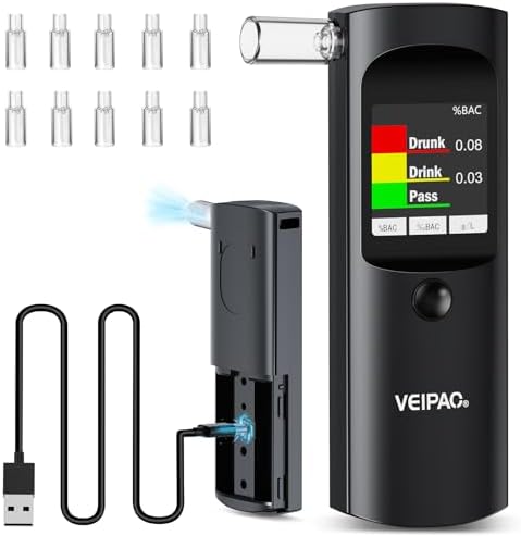 VEIPAO Alcohol Breathalyzer Tester UK Breathalysers: Portable ...