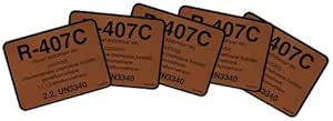 Amazon.com : Pack of (5) R-407C / R407C Refrigerant Labels # 04407 ...