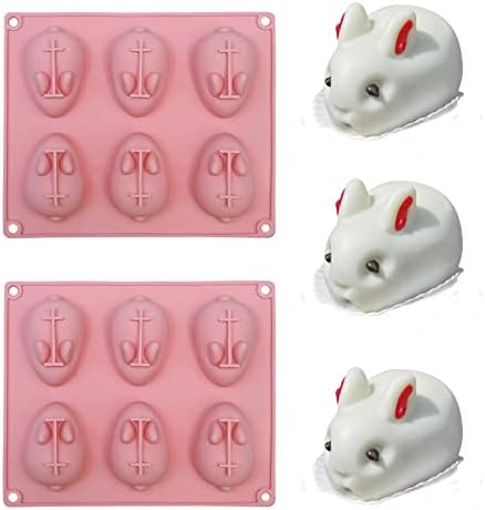 Amazon.com: EDUEE Easter Silicone Molds 3d Bunny Chocolate Mold 16 ...
