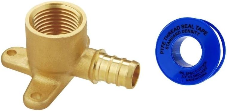 3/4" Brass 90 degree PEX X 1/2" Female Drop Ear Elbow Fitting (5 ...