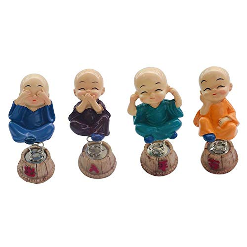E-Deal N Discount Let's 4 Pcs Little Cute Monk Statue for Car ...