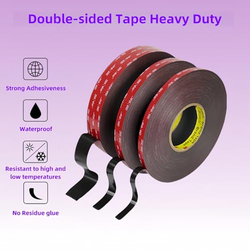 Double Sided Tape Heavy Duty, Mounting Adhesive Tape 1 /2 in x 15.4 ft ...