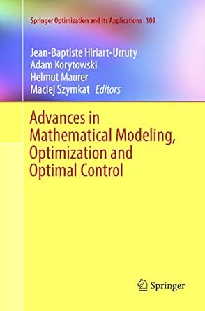 Advances in Mathematical Modeling, Optimization and Optimal Control ...