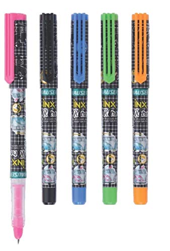 Hauser INX Retro Fountain Pen Wit 3 Cartridges - Pack of 5 (Blue Ink ...