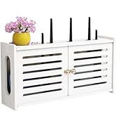 Amazon.com: Hoernflk Large Wireless Router Storage Box Solid Wood WiFi ...