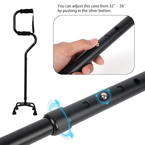 Snapklik.com : Large Base Quad Cane For Seniors