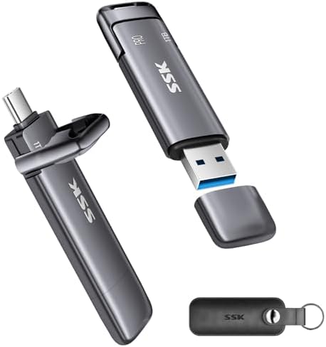 SSK 1TB SSD External Drive Up to 1000MB/s,Type C+USB A External Solid ...