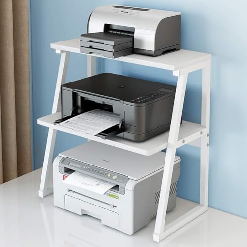 Printer Stand With Storage - Desktop Office Shelves Table Shelf Cabinet ...