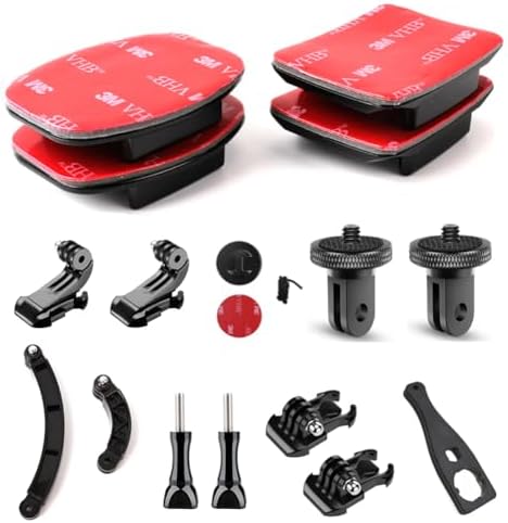 YHTSPORT Helmet Adhesive Sticky Mount, 16 Pcs GoPro Accessories Kit ...