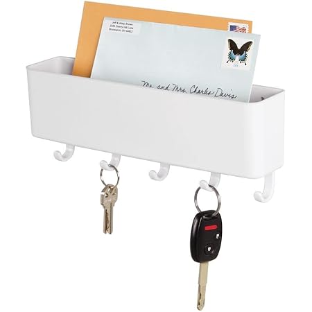 Amazon.com: LIBERTY MAILHLD-WSN-R Classic Mail Holder with 3 Hooks, 10 ...
