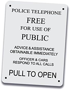 Amazon.com: Police Telephone Box Sign - Vintage Style Police Public ...