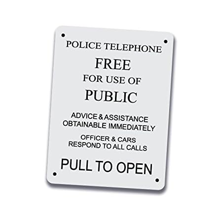 Amazon.com: Police Telephone Box Sign - Vintage Style Police Public ...