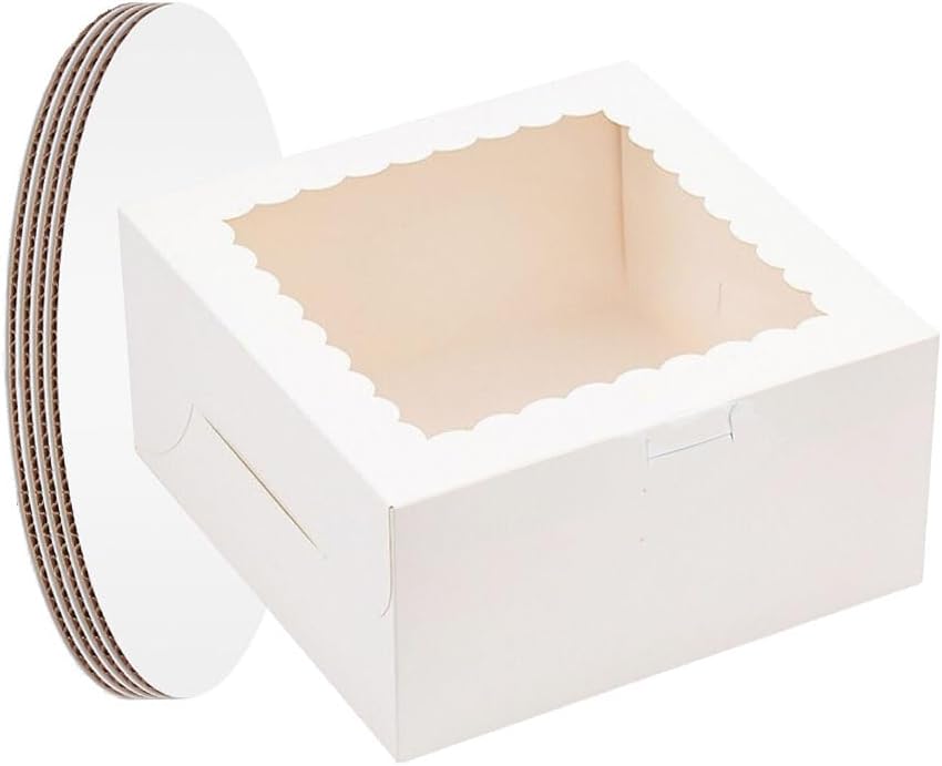 Amazon.com: Exceptional Value Bundle | 4-Pack Cake Boxes (10x10x5 ...