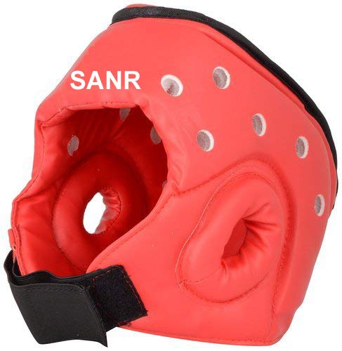 SANR Red Open Face Karate Head Guard, Taekwondo Head Guard,Kickboxing ...