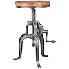 Amazon.com: Topower Antique Industrial DIY Crank Stool Cast Iron Three ...