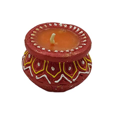 Buy SHIKORA Handmade Traditional Matka Diya/Terracotta diyas Candles ...