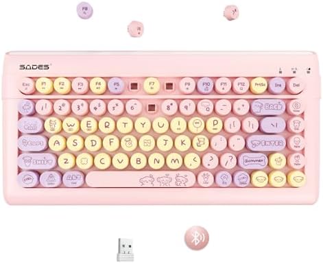 Amazon.com: Pink Wireless Bluetooth Keyboard for iPads Tablet Mac PC ...