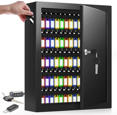 Mejasg 125 Key Safe Cabine Wall Mount with Anti-Theft Deposit Key Slot ...
