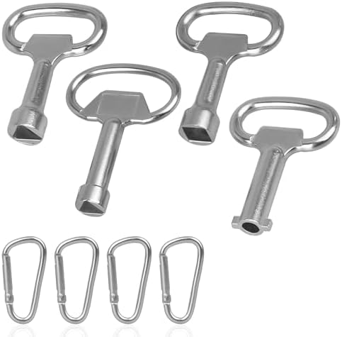 YSDMY 4 PCS Meter Box Key with Keychain Socket Spanner Key Silver ...