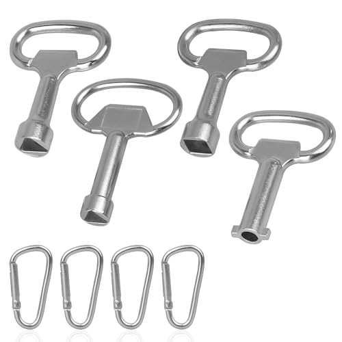 YSDMY 4 PCS Meter Box Key with Keychain Socket Spanner Key Silver ...