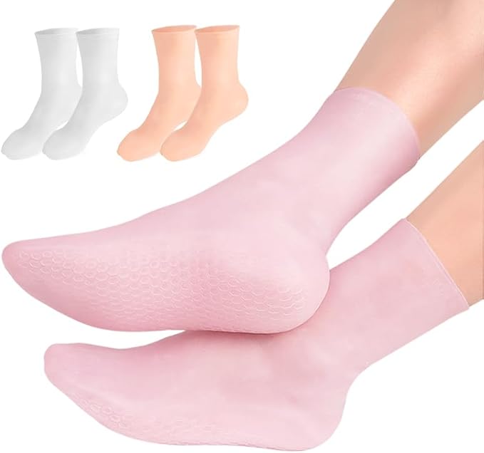 Amazon.com : MoyRetty 3 Pairs Silicone Moisturizing Socks,Silicone ...