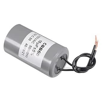 CBB60 Run Capacitor, 250V AC 18uF 50/60Hz with 2 Wires Lead Run Round Capacitor, Low Loss, Great ...