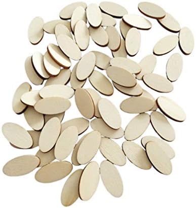 Amazon.com: NUOBESTY 200pcs Unfinished Wood Oval Slices Natural Rustic ...
