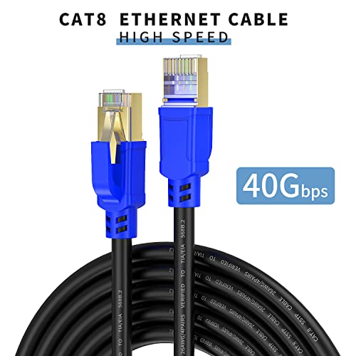 VOSGA Outdoor CAT 8 Ethernet Cable 35M/115 FT,40Gbps-SSTP-2000MHZ-CAT8 ...