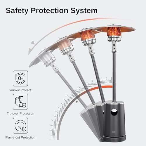 EAST OAK 50,000 BTU Patio Heater with Sand Box, Table Design, Double ...