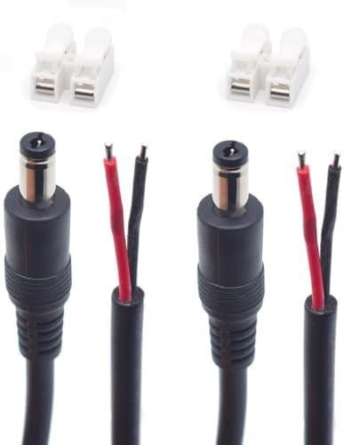 Amazon.com: ELNONE 2PCS 18 AWG DC Power 2 Pigtail Wire Cable 0.3M/1FT ...