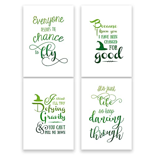 Wicked Quotes Set of 4 Prints, Wicked Musical Quotes Poster, Gift for ...