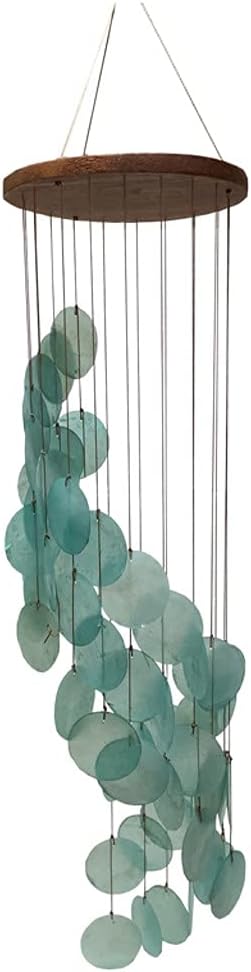Amazon.com : Chesapeake Bay 10619 Capiz Shell Turquoise Wind Chime 29.5 ...