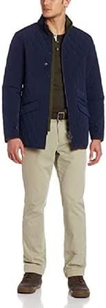 Robert Graham Men's Plover Zip Front Quilted Coat, Blue, Small at ...