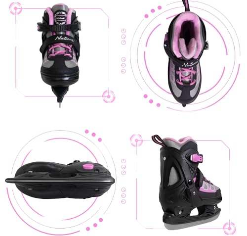 Snapklik.com : Nattork Ice Skates For Kids, Pink For Toddler Little ...